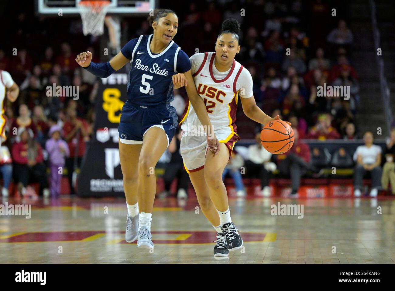 Penn State forward Tamera Johnson, left, defends against Southern ...