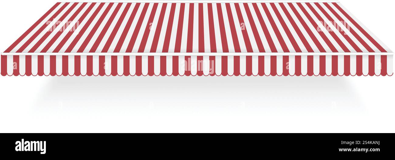 Red white overhang icon. Realistic illustration of red white overhang ...