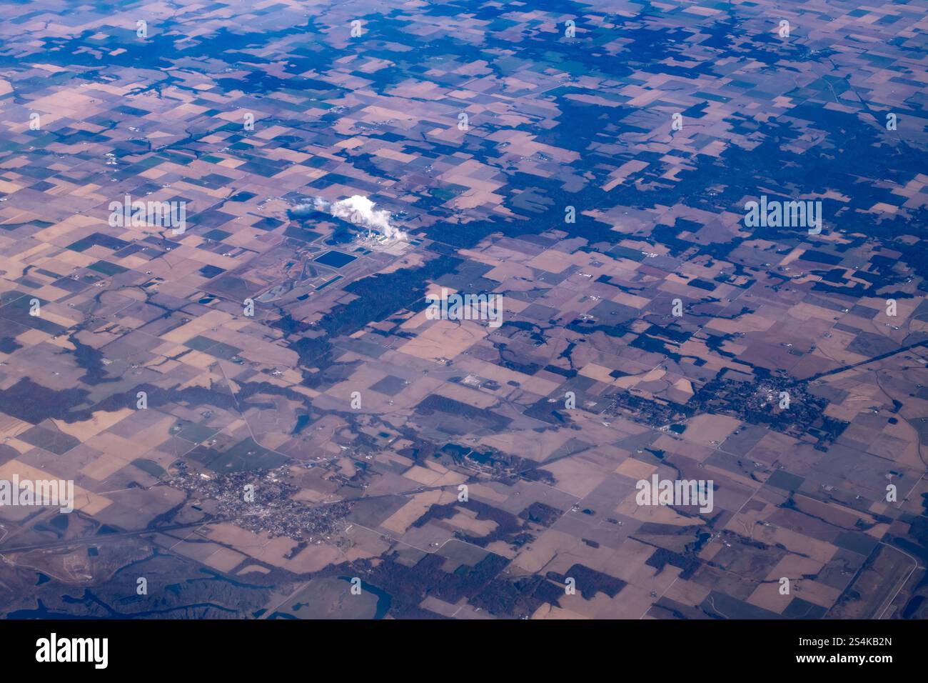 Aerial view of Marissa, Illinois. To the right is Tilden, Ill. Plant is ...