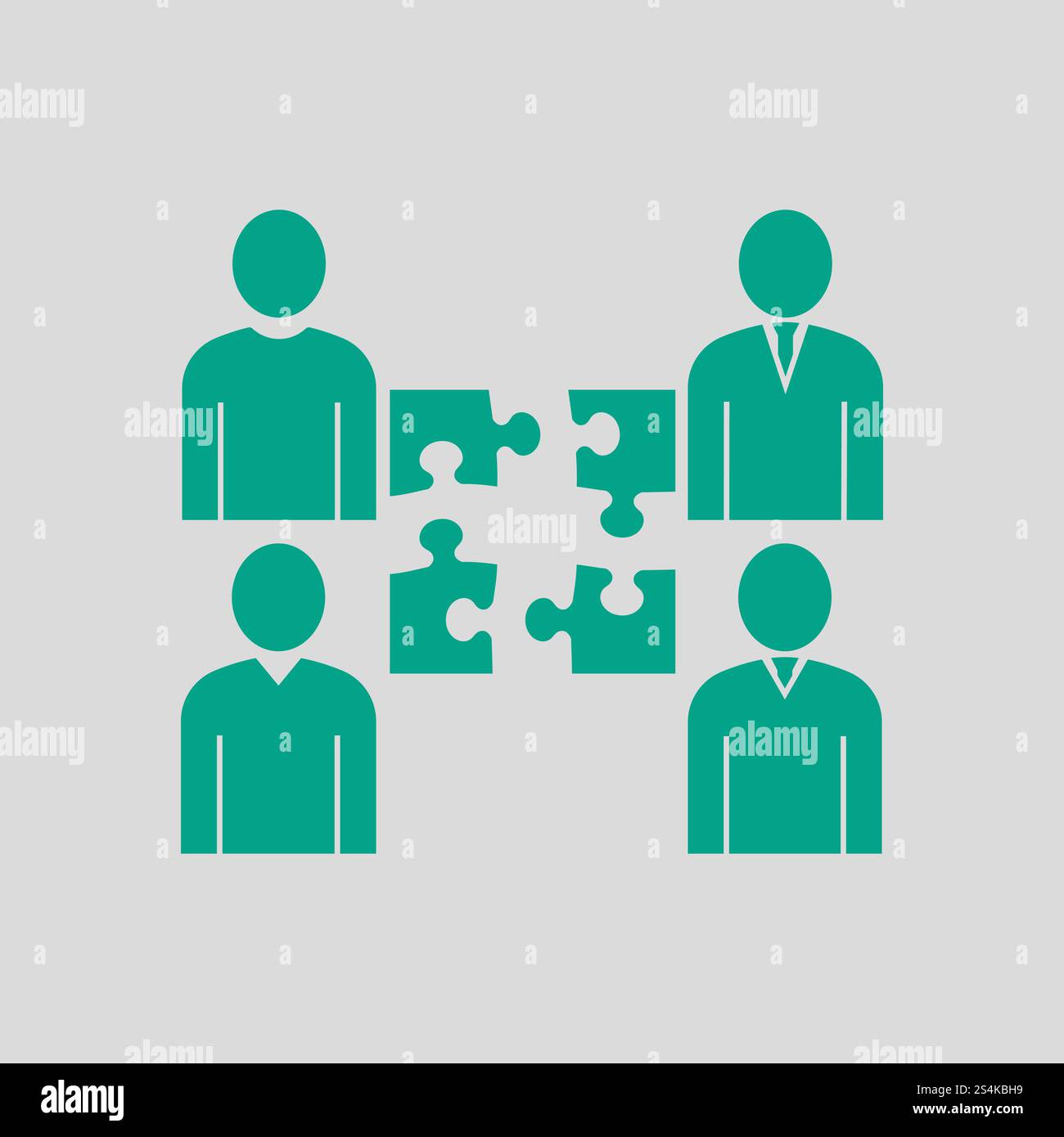 Corporate Team Icon. Green on Gray Background. Vector Illustration ...