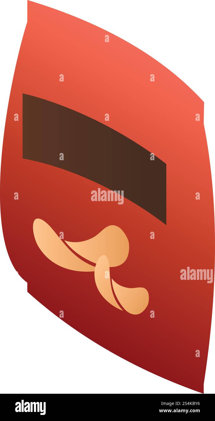 Red chips package icon. Isometric of red chips package vector icon for ...