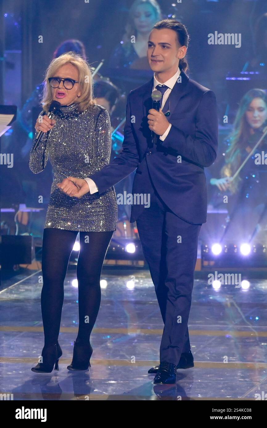 Rome, Italy. 11th Jan, 2025. Rita Pavone (l) and Valerio Scanu (r ...