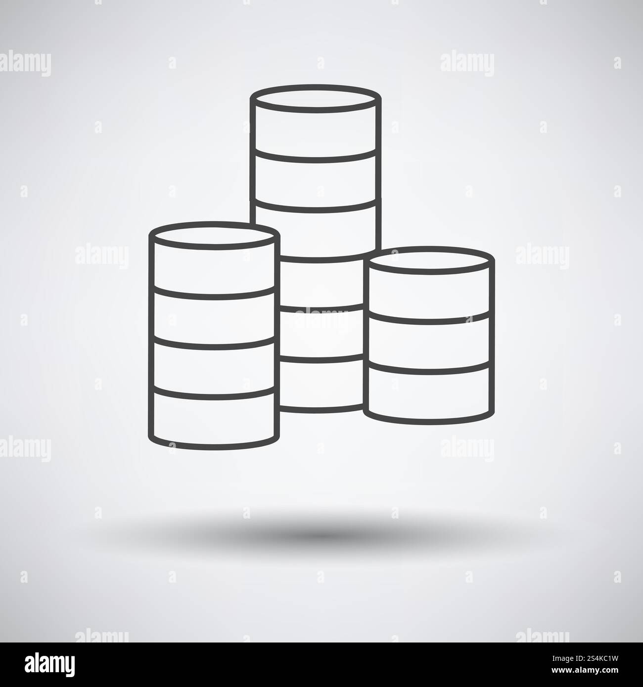 Coin Stack Icon. Dark Gray on Gray Background With Round Shadow. Vector ...