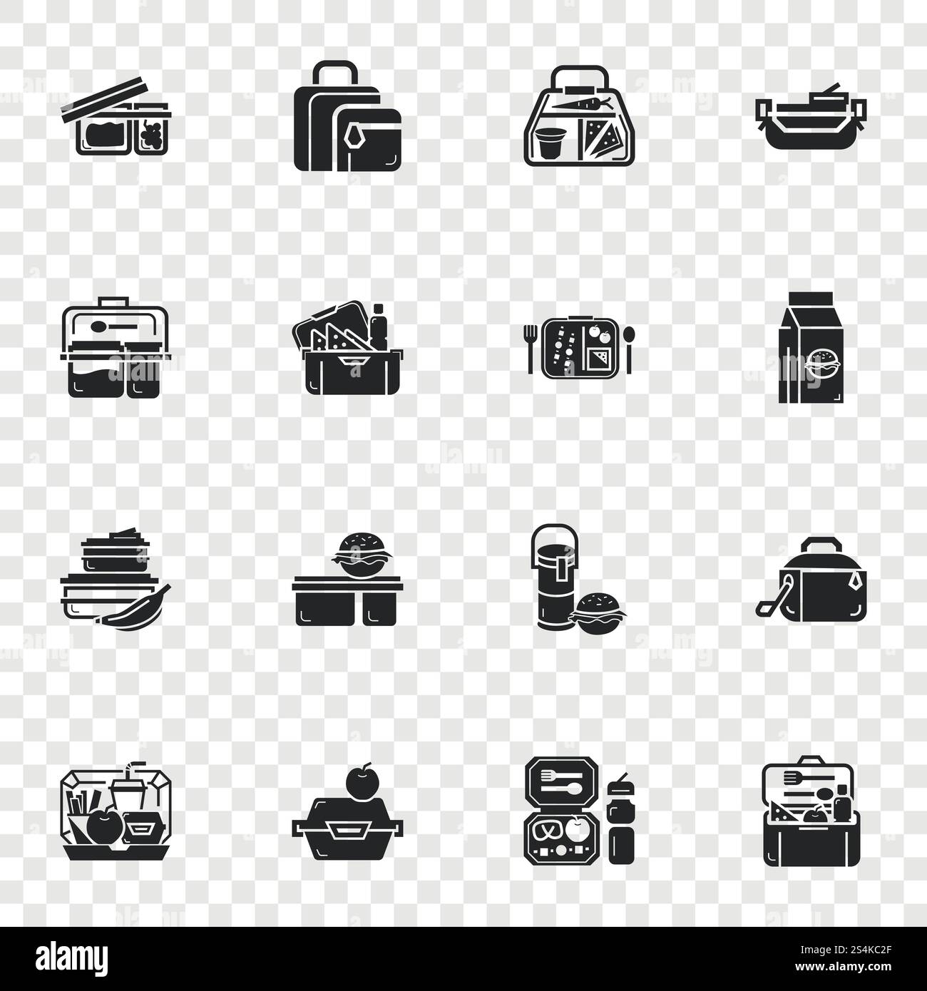 Lunchbox icon set. Simple set of lunchbox vector icons for web design. Lunchbox icon set, simple ...