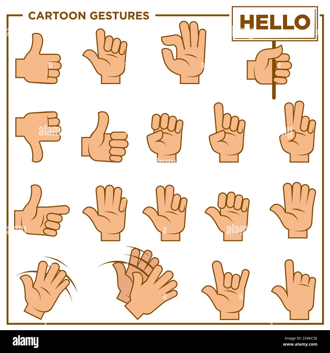 Cartoon gestures shown by human hands isolated vector illustrations set ...