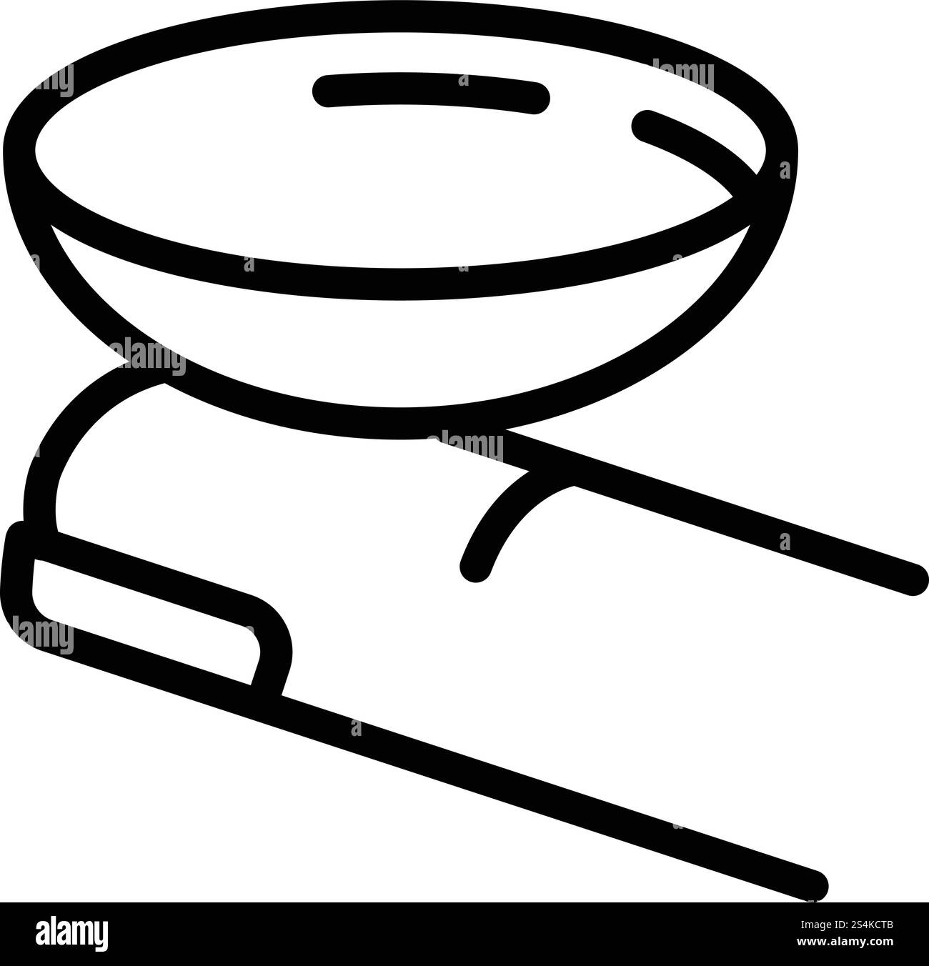 Eye lens on finger icon. Outline eye lens on finger vector icon for web ...