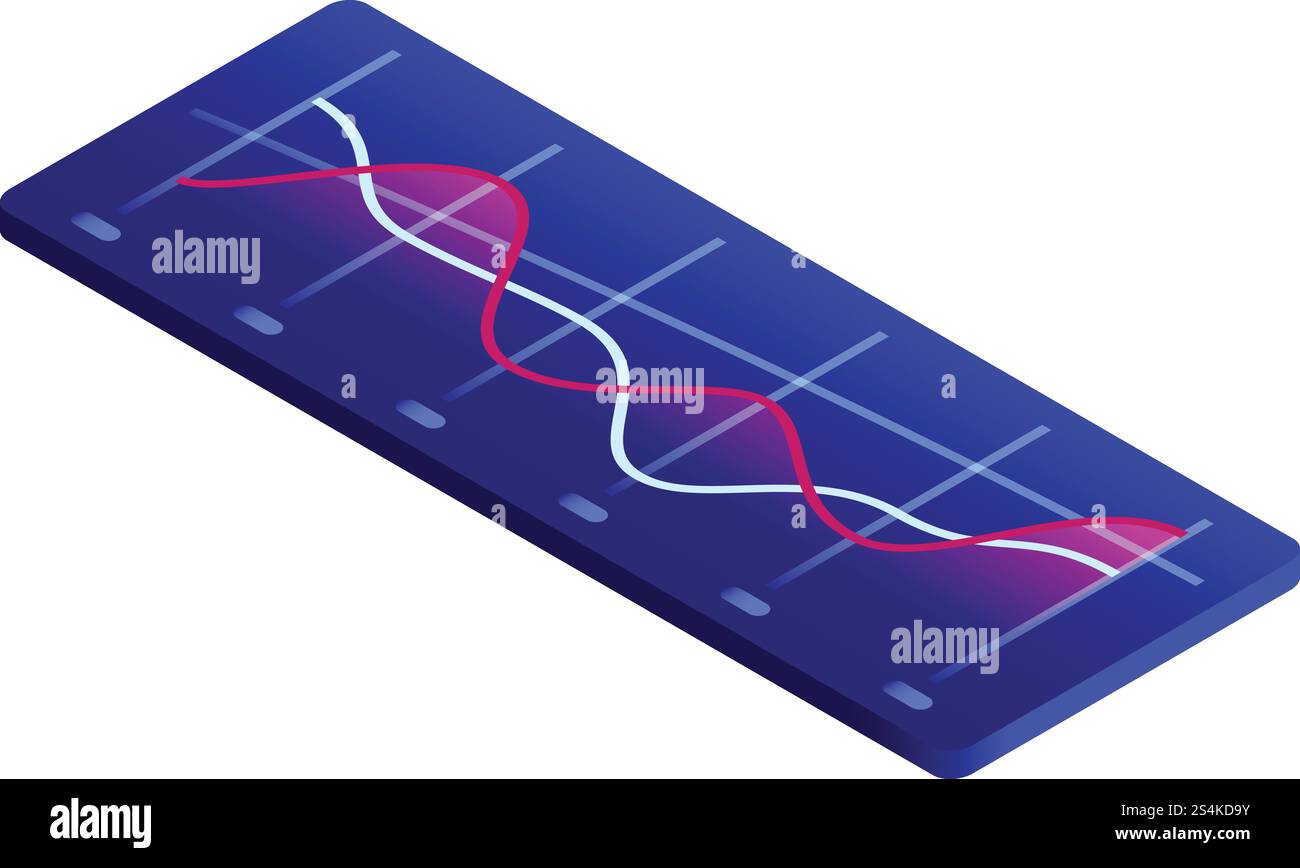 Futuristic graph tablet icon. Isometric of futuristic graph tablet ...