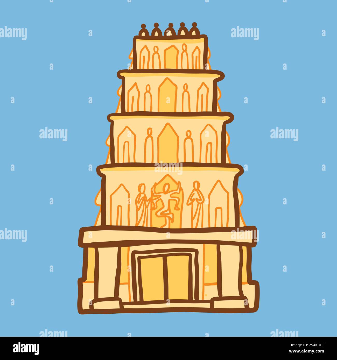 Indian temple icon. Hand drawn illustration of indian temple vector ...