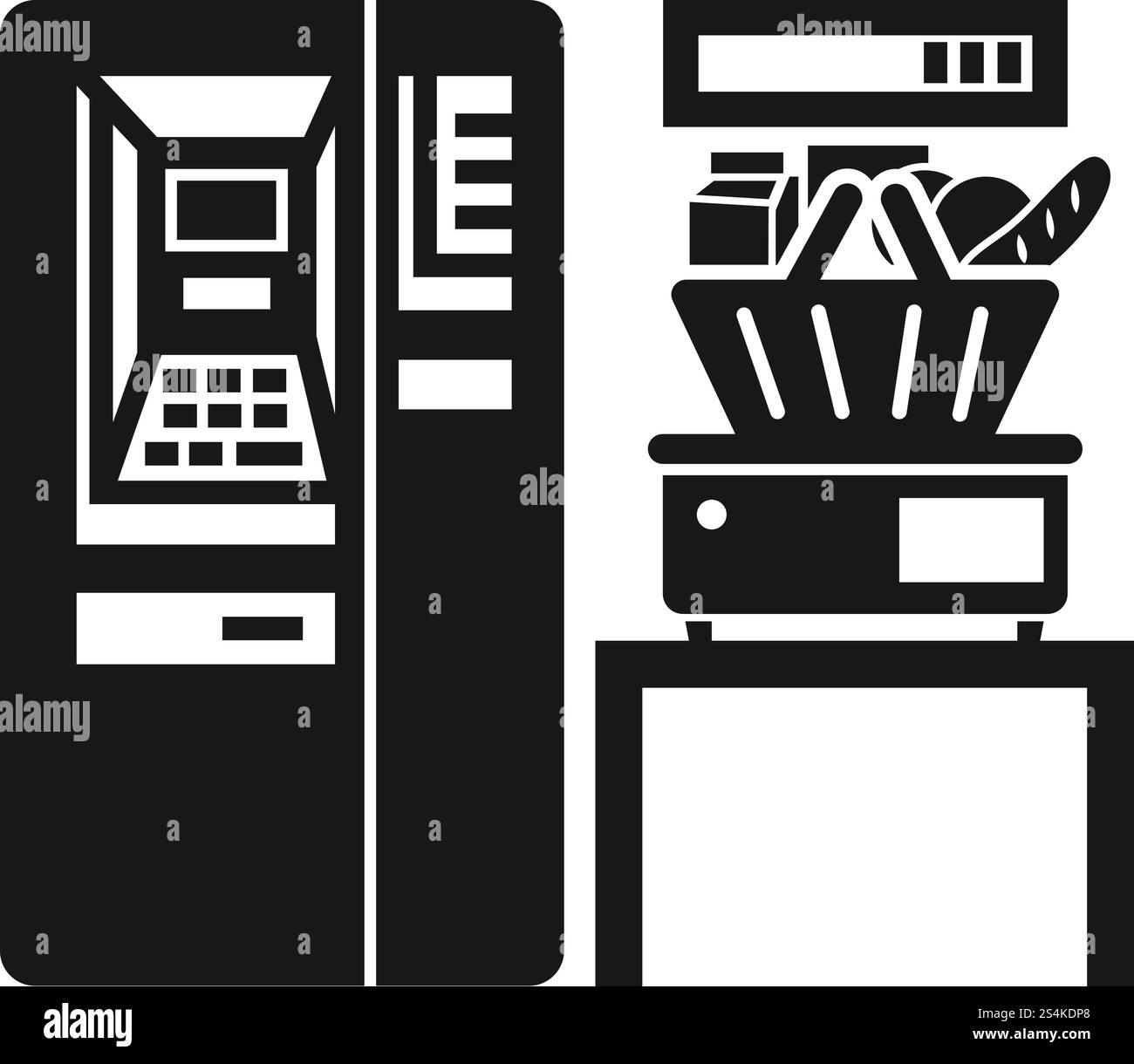 Supermarket vending icon. Simple illustration of supermarket vending vector icon for web design ...