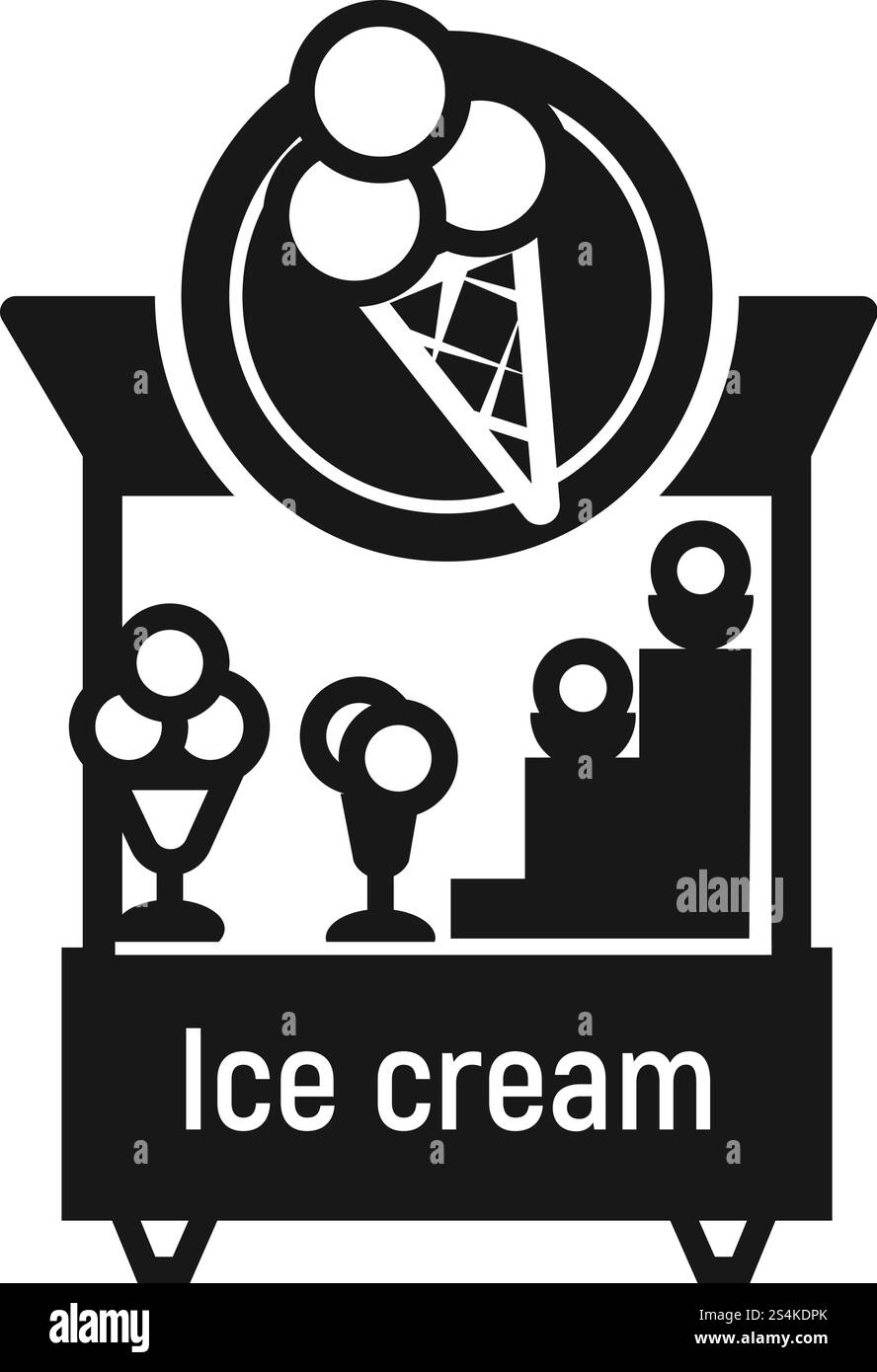 Ice cream kiosk icon. Simple illustration of ice cream kiosk vector ...