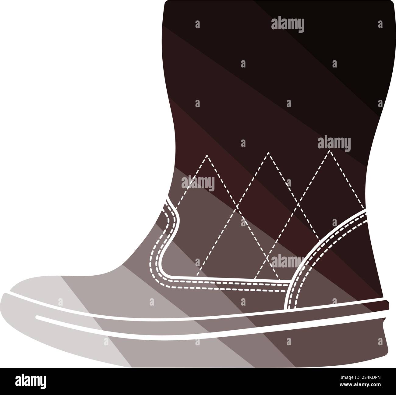Woman Fluffy Ugg Boot Icon. Flat Color Ladder Design. Vector ...