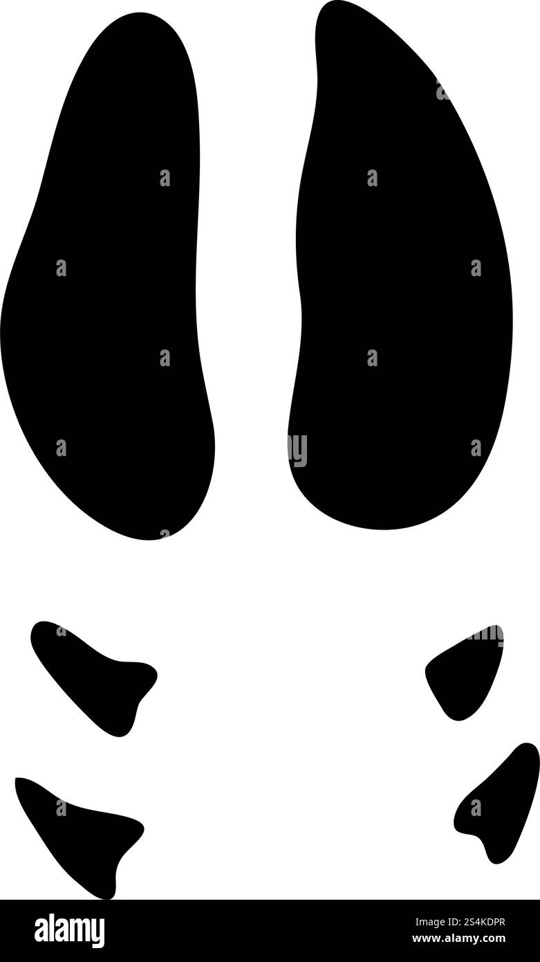 Boar Footprint. Black Silhouette Design. Vector Illustration Stock ...