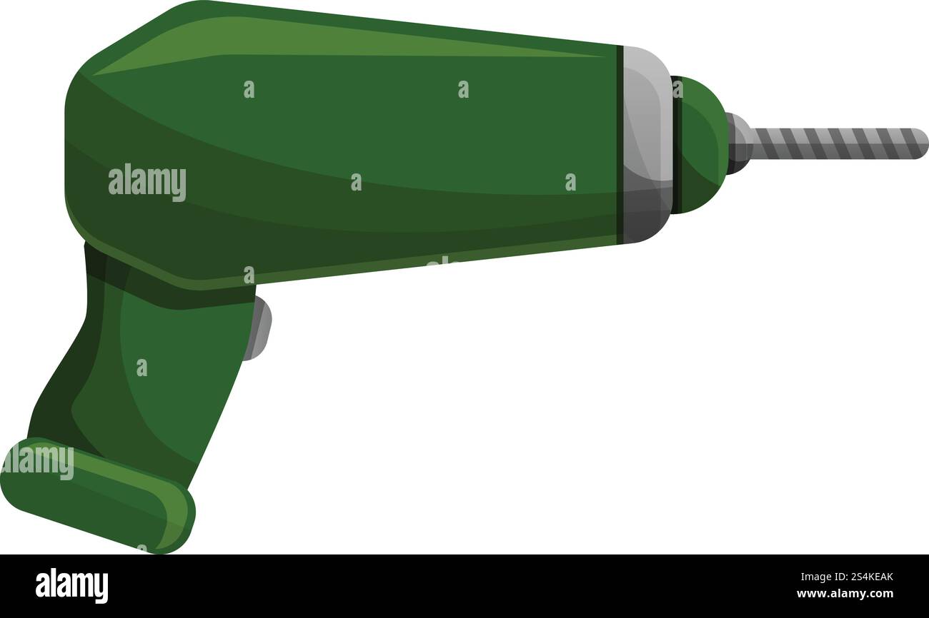 Green drill icon. Cartoon of green drill vector icon for web design ...
