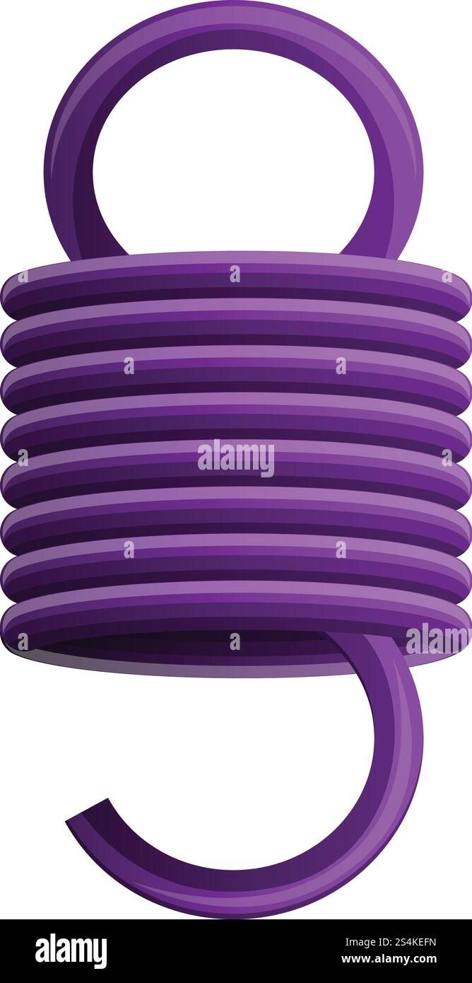 Purple spiral spring icon. Cartoon of purple spiral spring vector icon ...
