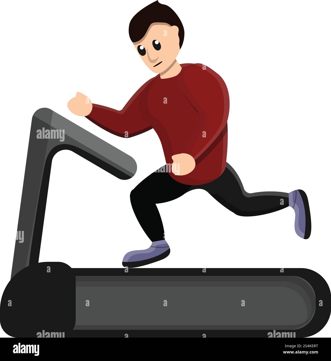 Man running at treadmill icon. Cartoon of man running at treadmill vector icon for web design ...