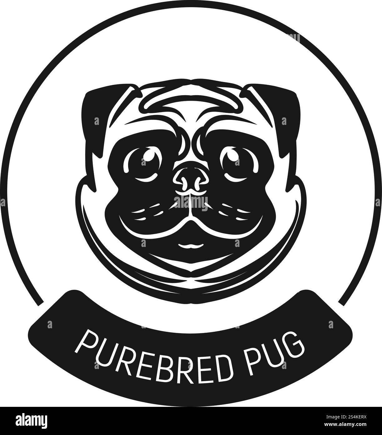 Purebred pug logo icon. Simple illustration of Purebred pug logo vector ...