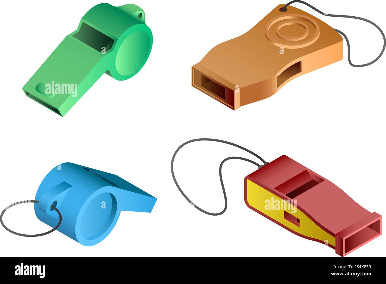 Whistle icon set. Isometric set of whistle vector icons for web design ...