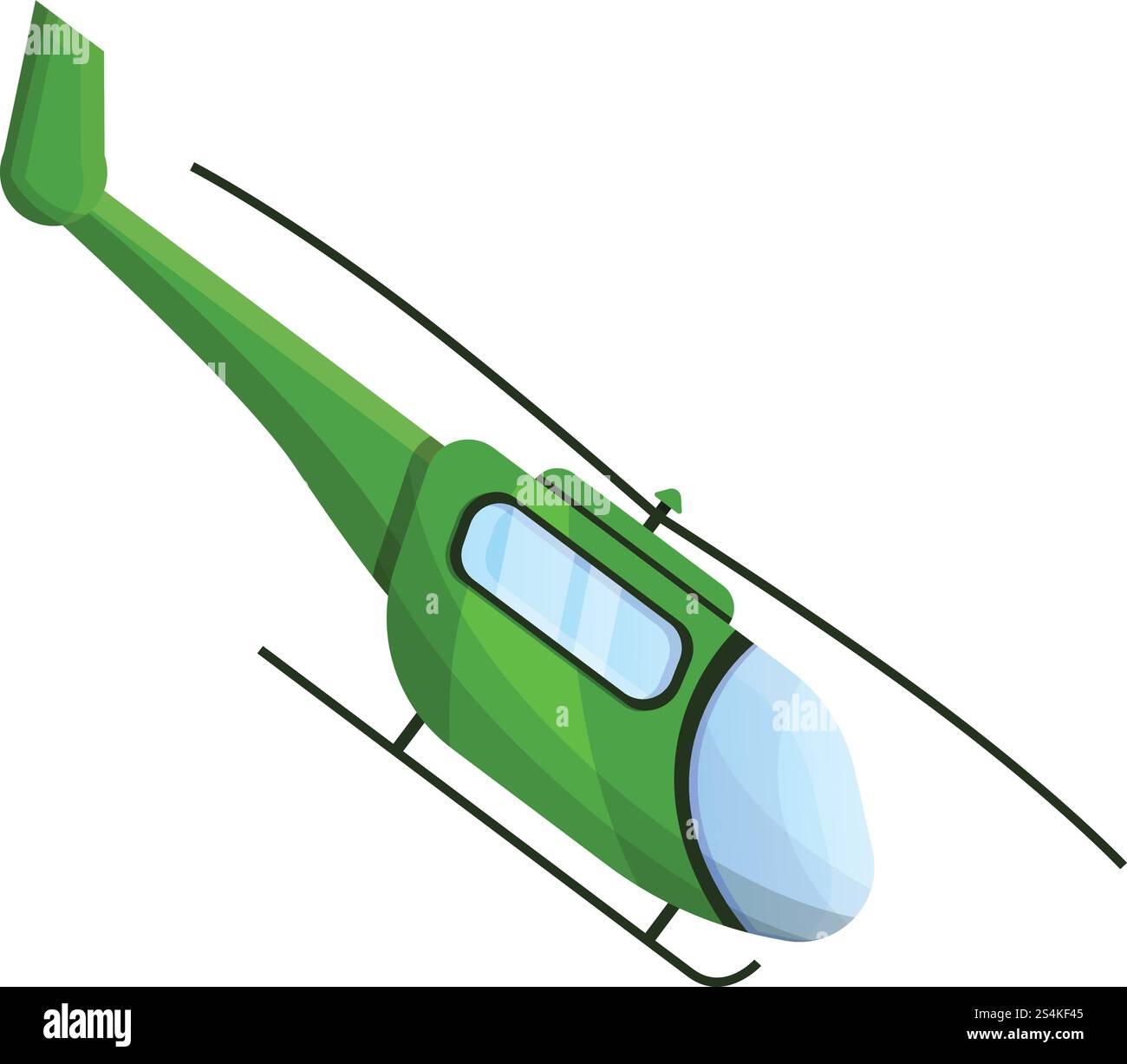 Green helicopter icon. Cartoon of green helicopter vector icon for web ...