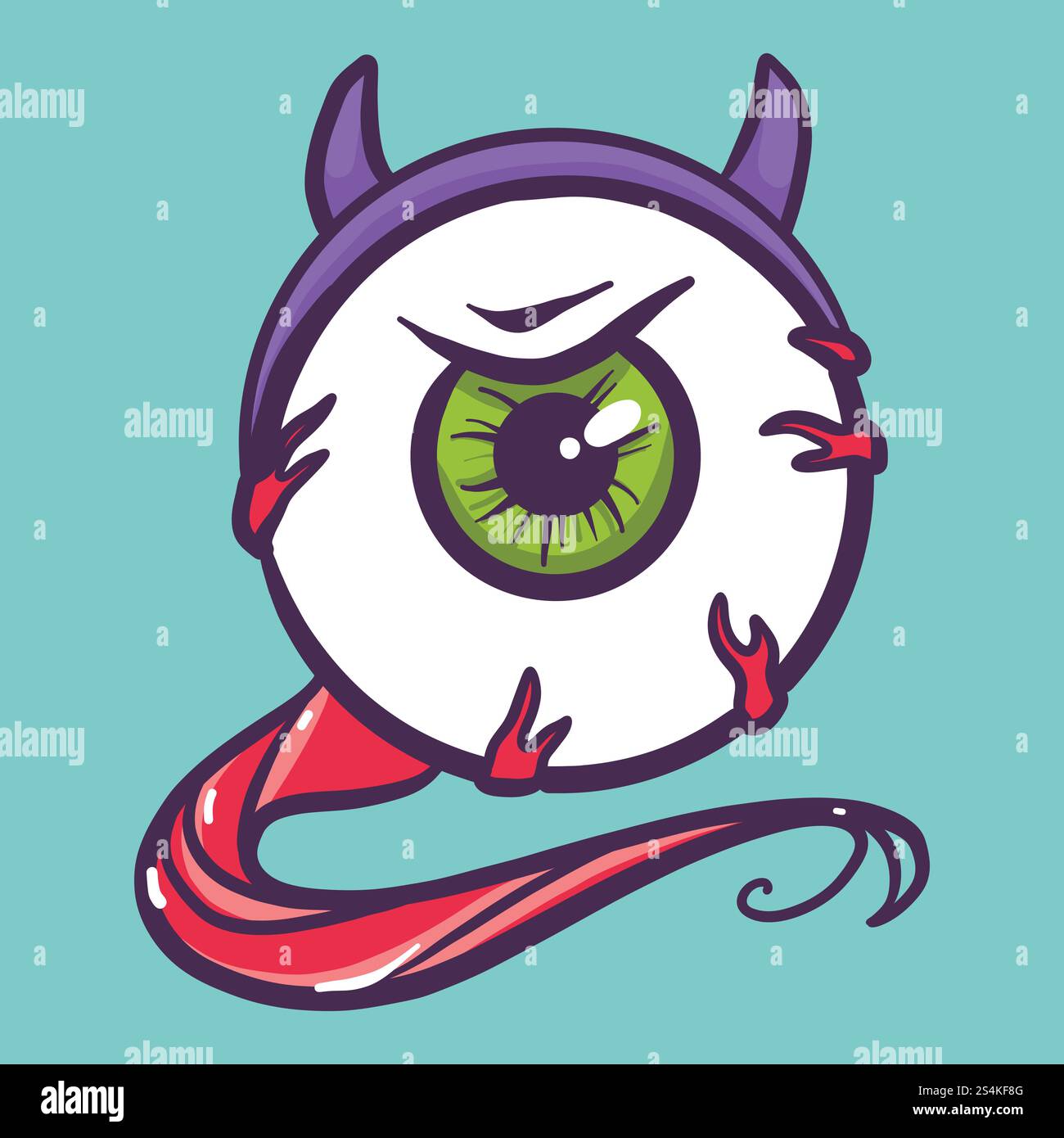 Devil eyeball icon. Hand drawn illustration of devil eyeball vector ...
