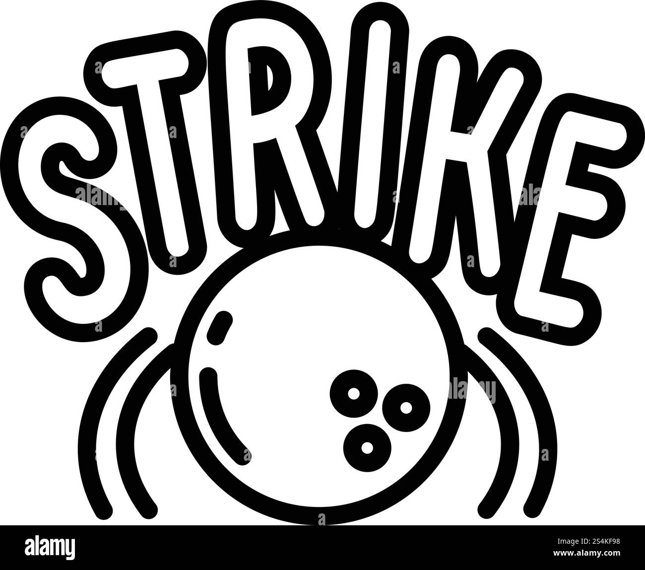 Bowling strike icon. Outline bowling strike vector icon for web design ...