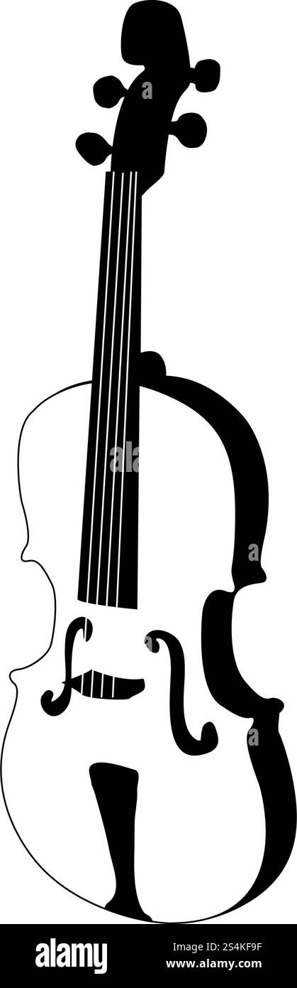 Violin String Musical Instrument Silhouette. Vector Illustration Stock ...