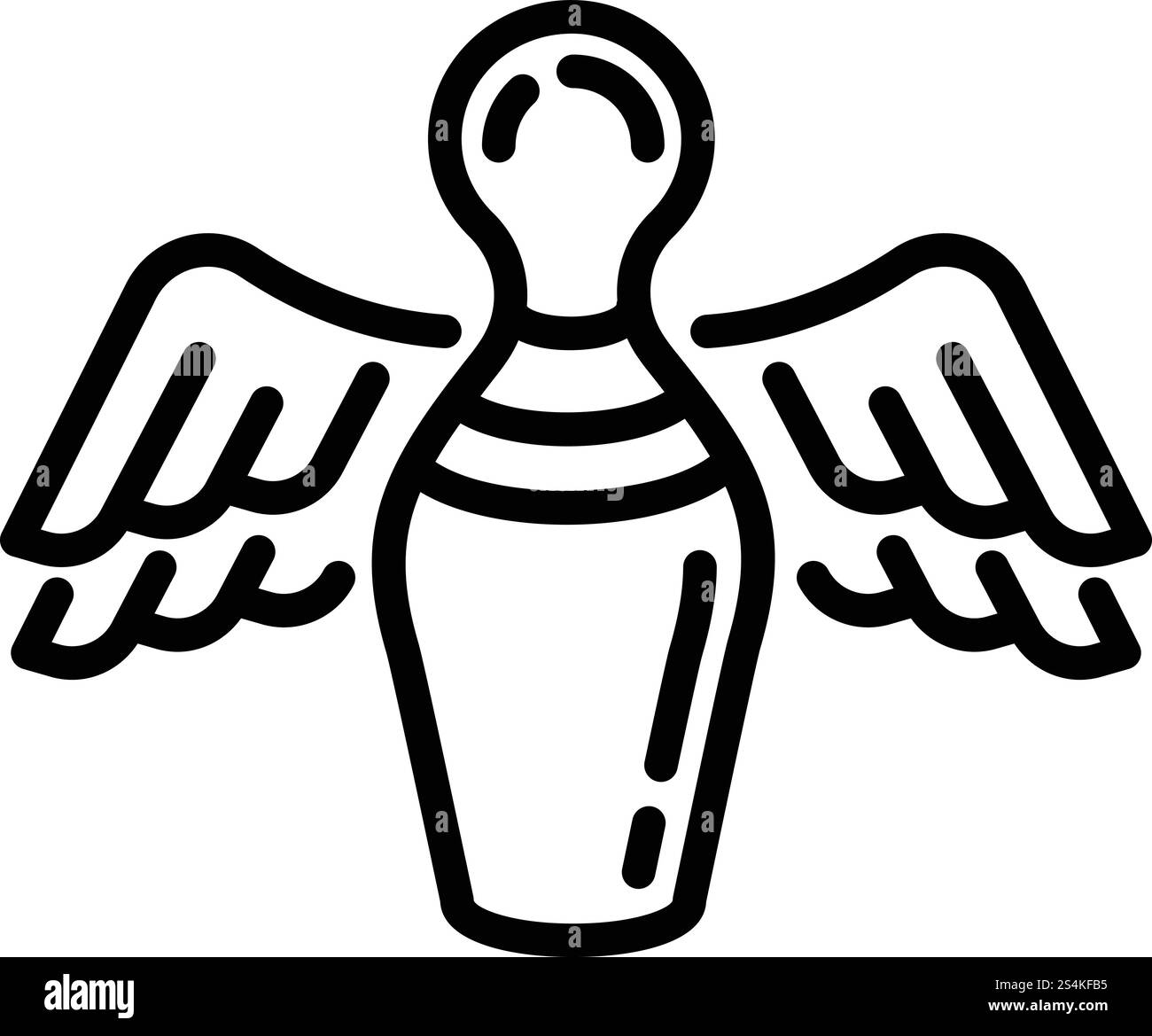 Flying bowling pin icon. Outline flying bowling pin vector icon for web ...