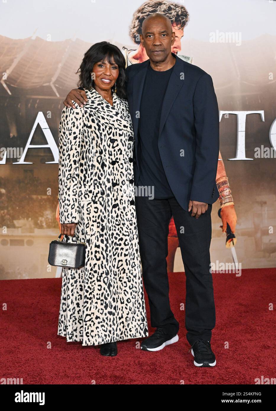 Hollywood, USA. 18th Nov, 2024. Denzel Washington and Pauletta ...