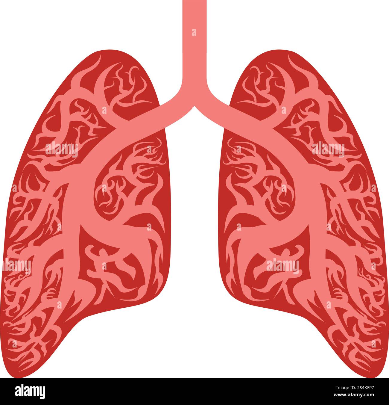 Lungs icon. Cartoon of lungs vector icon for web design isolated on ...