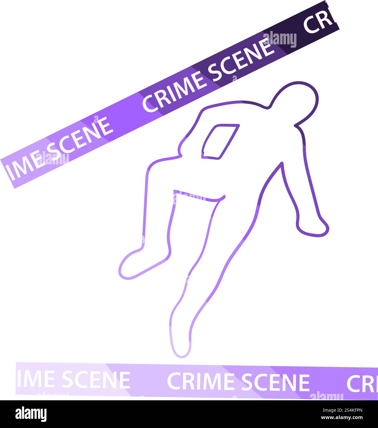 Crime Scene Icon. Flat Color Ladder Design. Vector Illustration Stock ...
