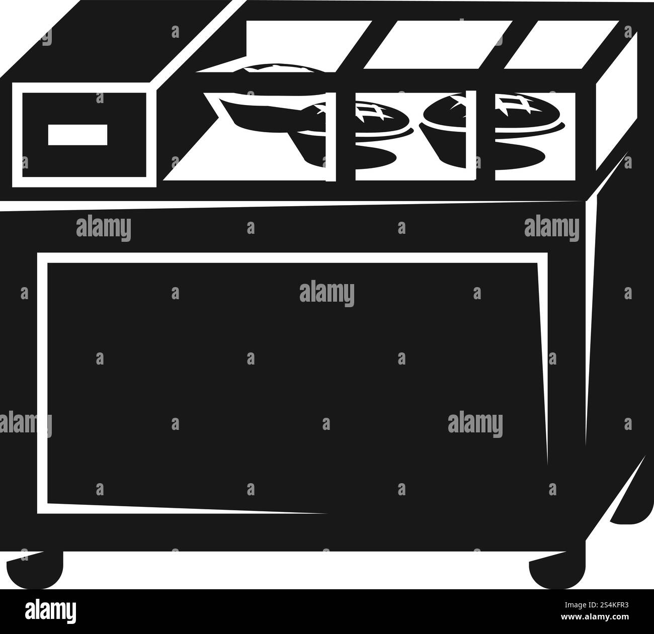Fridge for dishes cooler icon. Simple illustration of fridge for dishes ...
