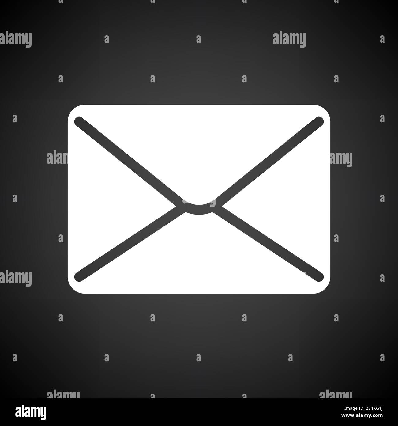 Mail Icon. White on Black Background. Vector Illustration Stock Vector ...