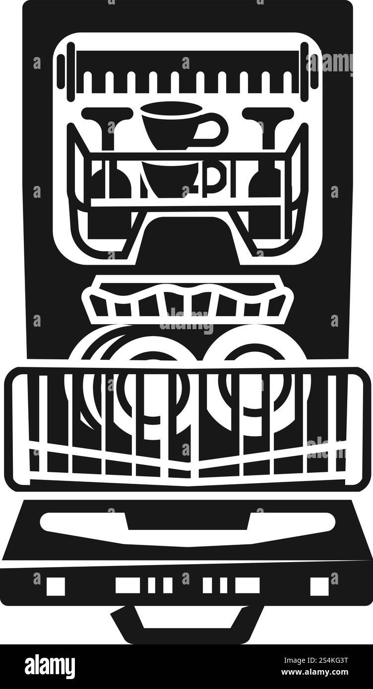 Home dishwasher icon. Simple illustration of home dishwasher vector ...