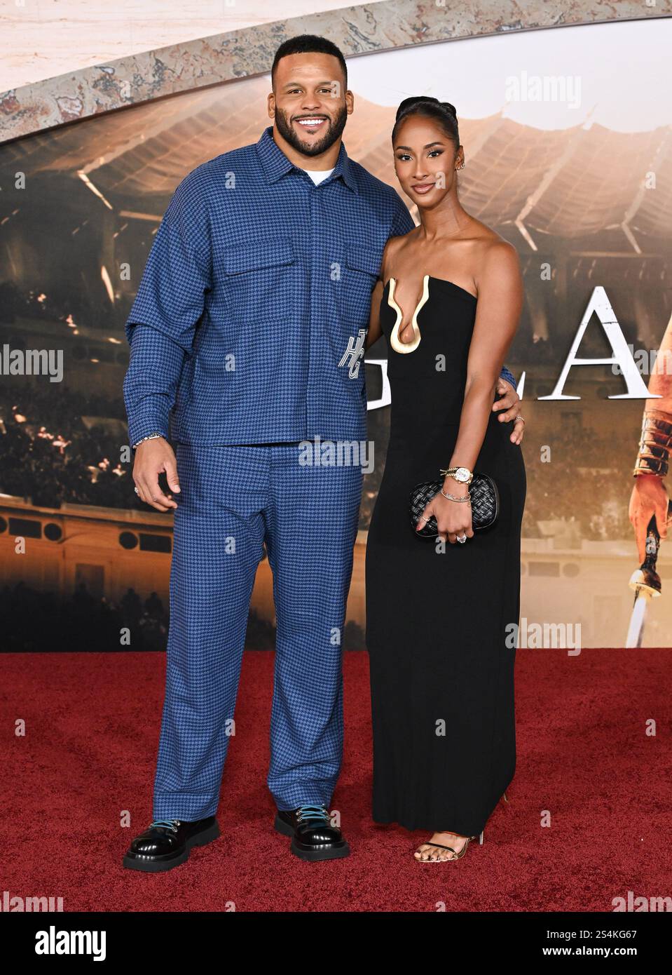 Hollywood, USA. 18th Nov, 2024. Aaron Donald and Erica Donald arriving ...