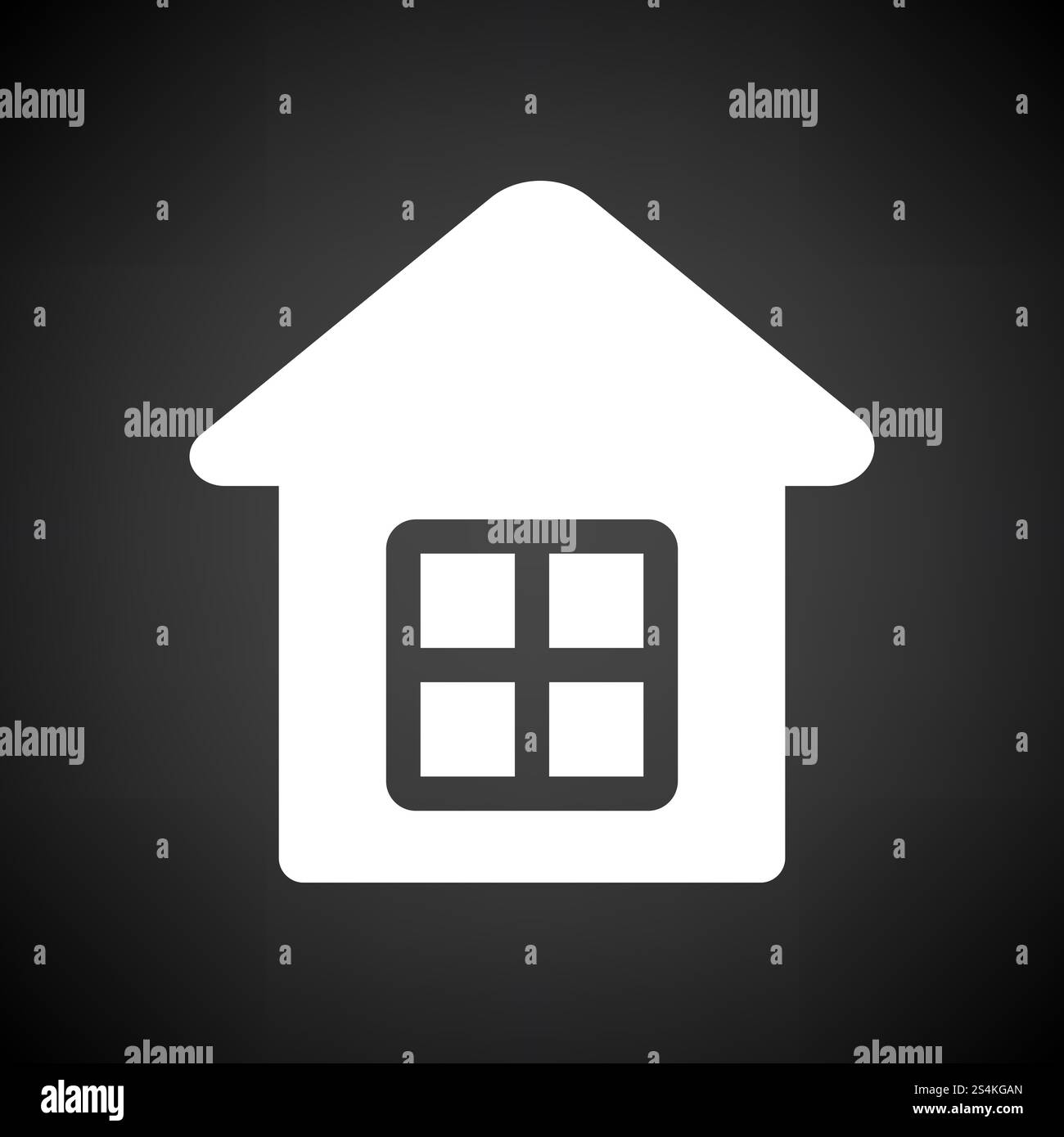 Home Icon. White on Black Background. Vector Illustration Stock Vector ...