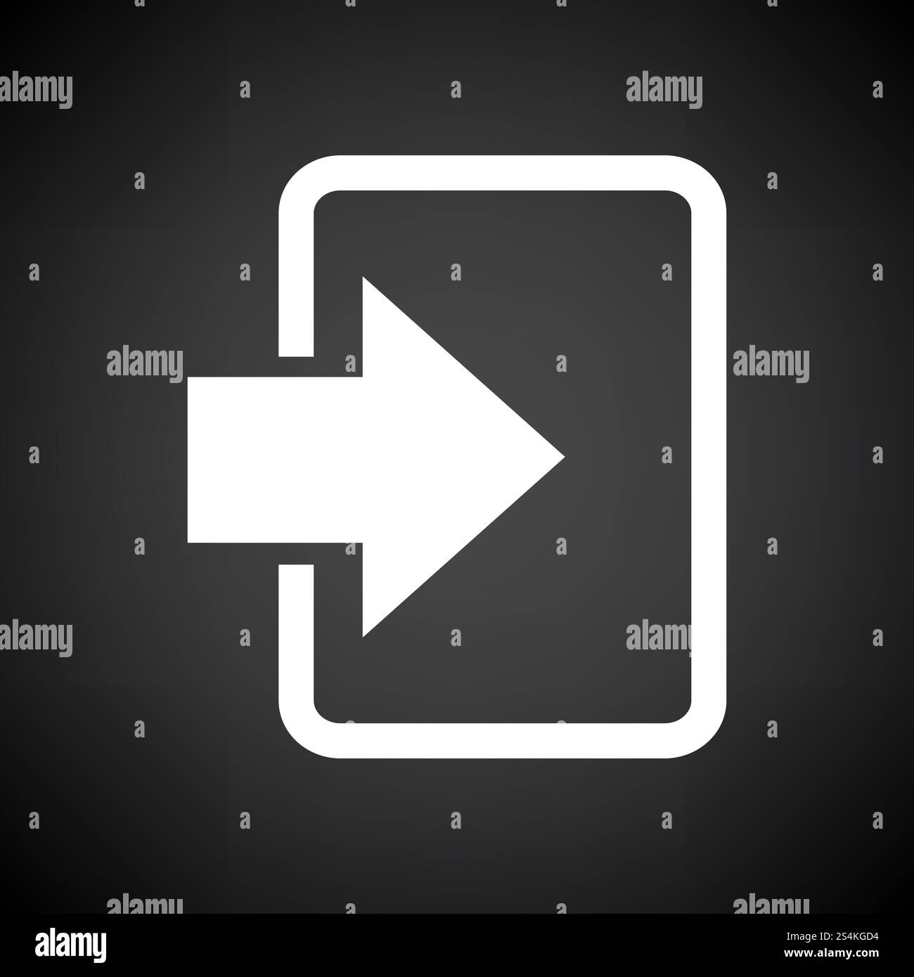 Enter Icon. White on Black Background. Vector Illustration Stock Vector ...
