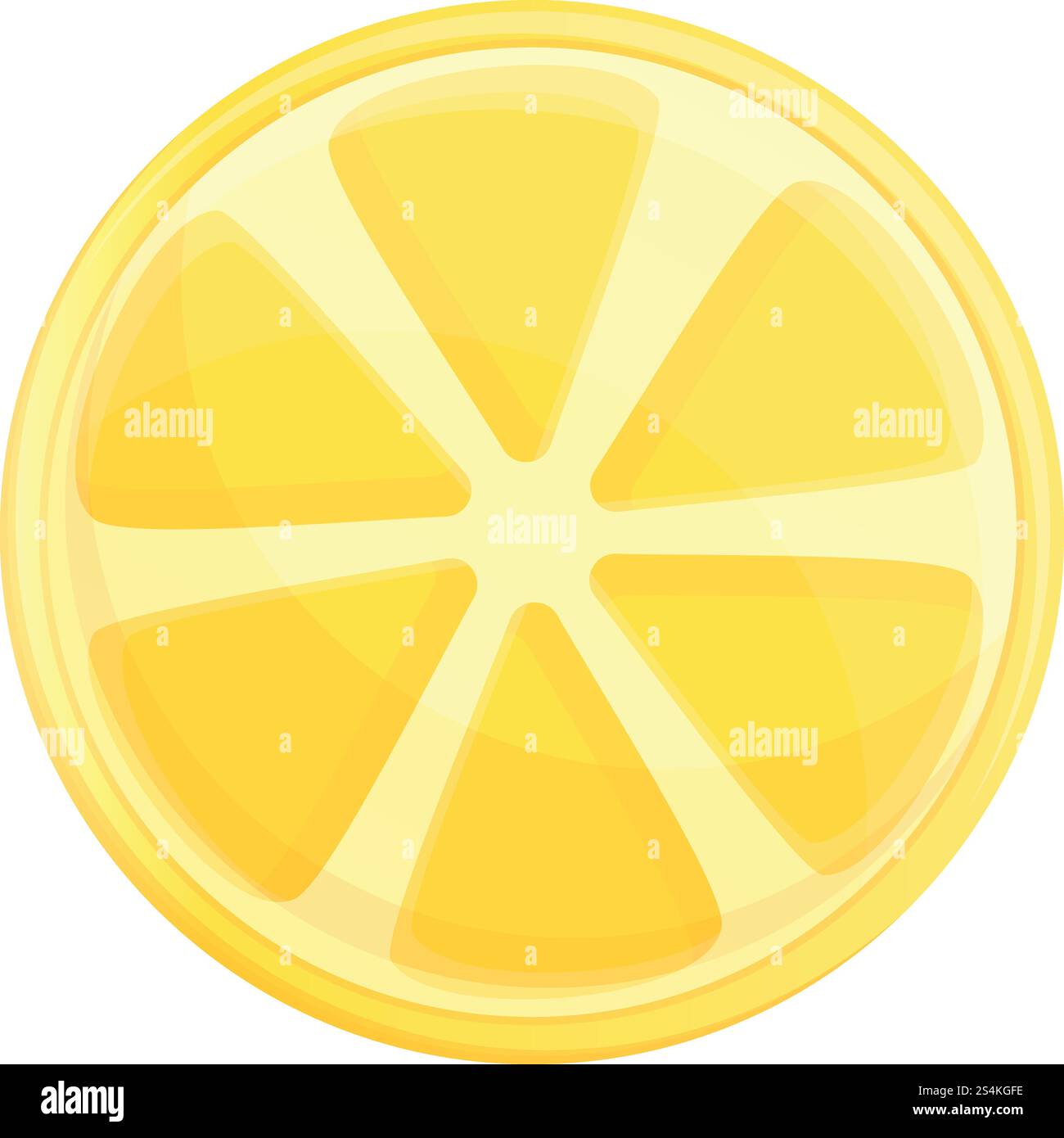 Round slice lemon icon. Cartoon of round slice lemon vector icon for ...