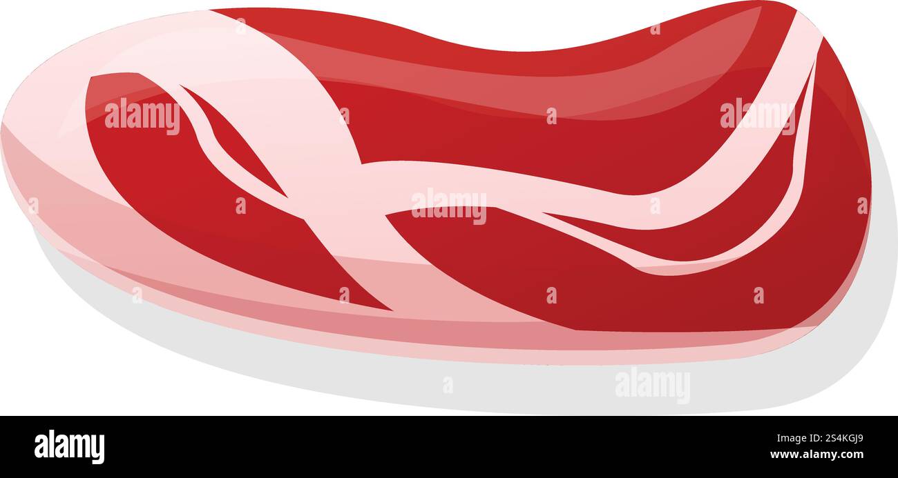 Raw meat icon. Cartoon of raw meat vector icon for web design isolated ...