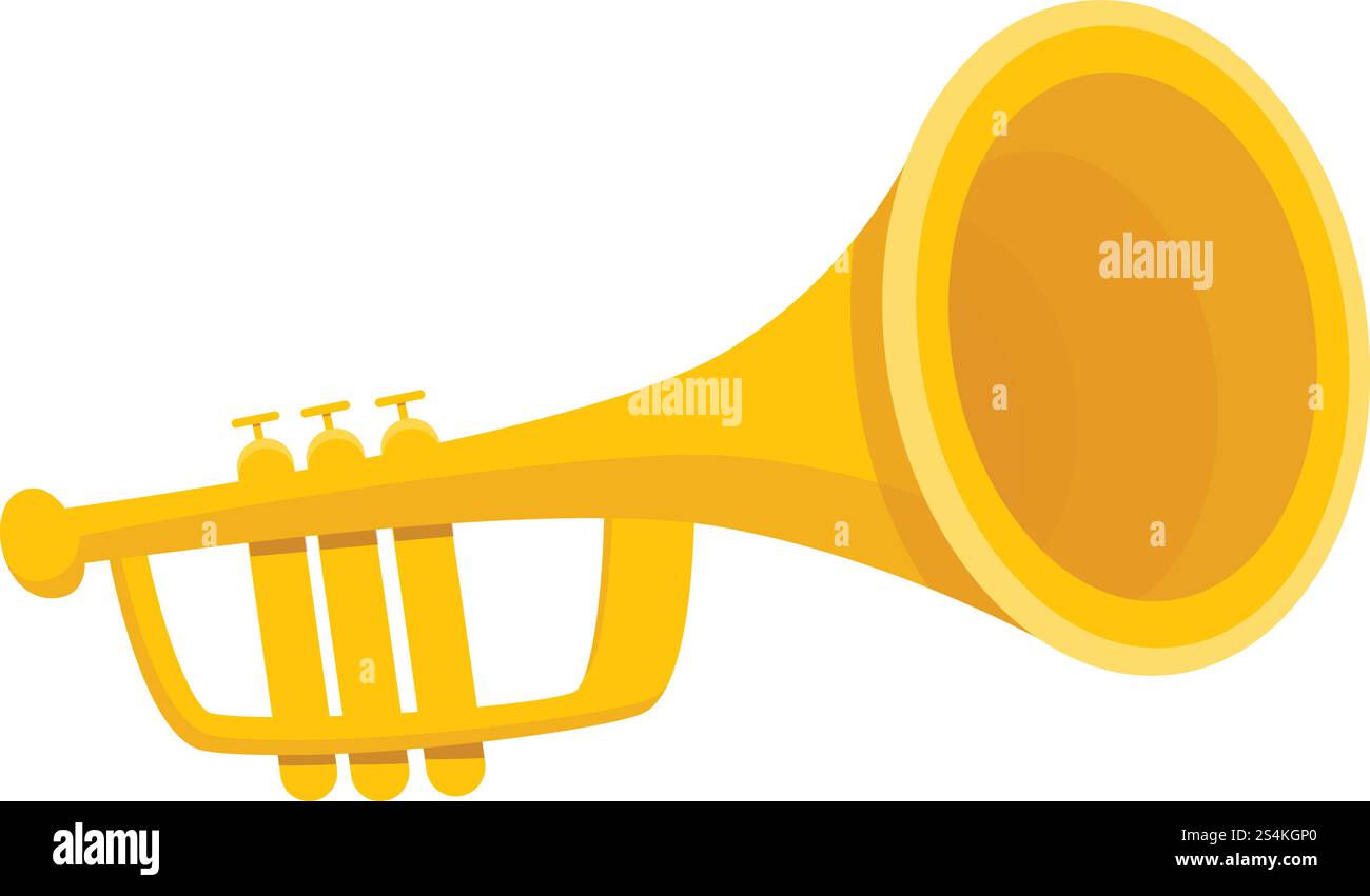 Gold trumpet icon. Cartoon of gold trumpet vector icon for web design ...