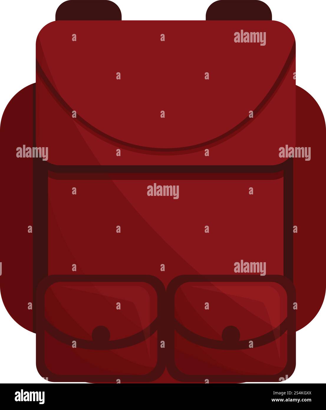 Red backpack icon. Cartoon of red backpack vector icon for web design ...
