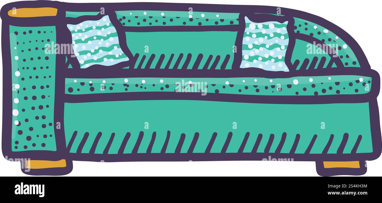 Corner sofa icon. Hand drawn illustration of corner sofa vector icon ...