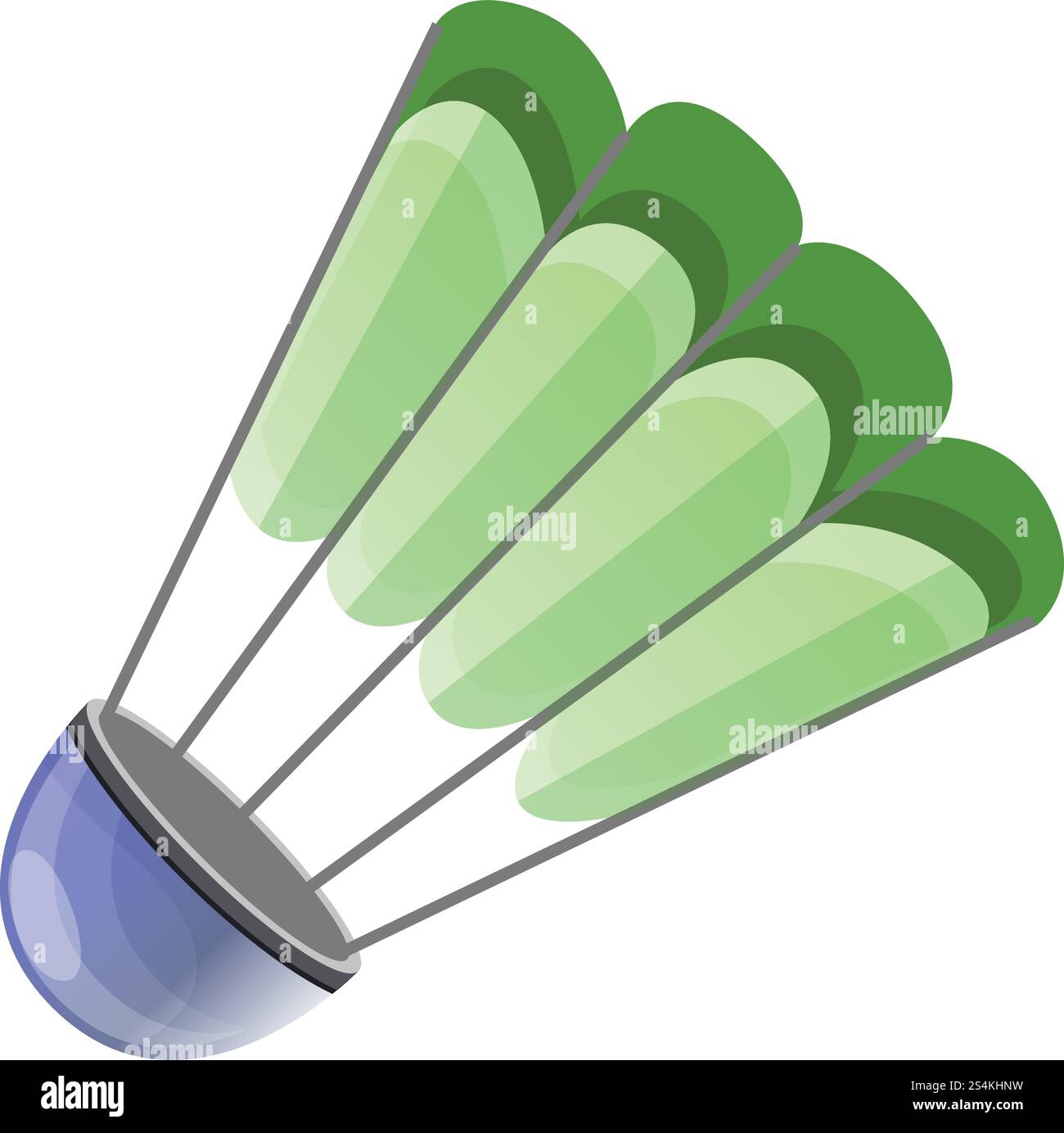 Green shuttlecock icon. Cartoon of green shuttlecock vector icon for ...