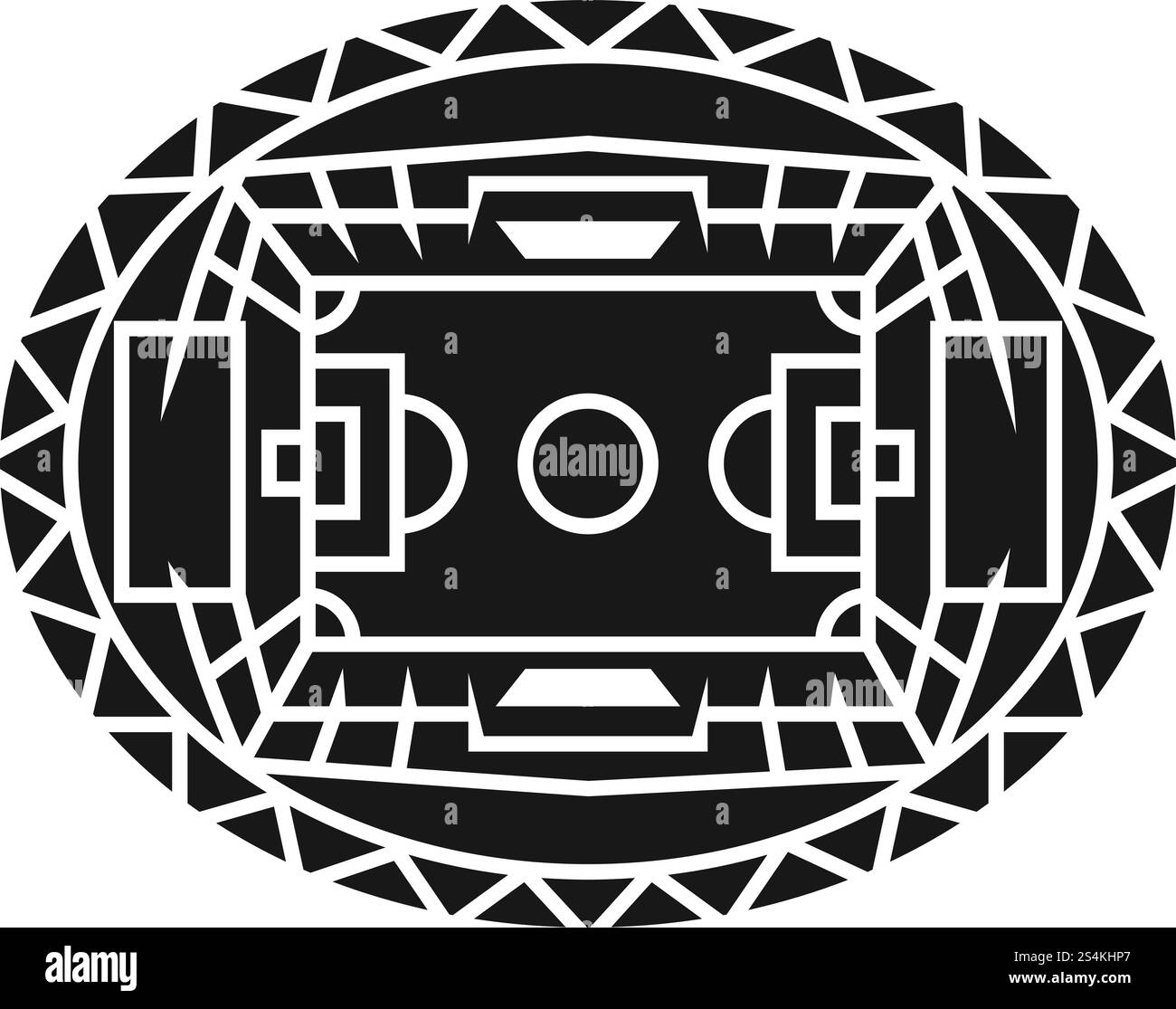 Oval stadium top view icon. Simple illustration of oval stadium top ...