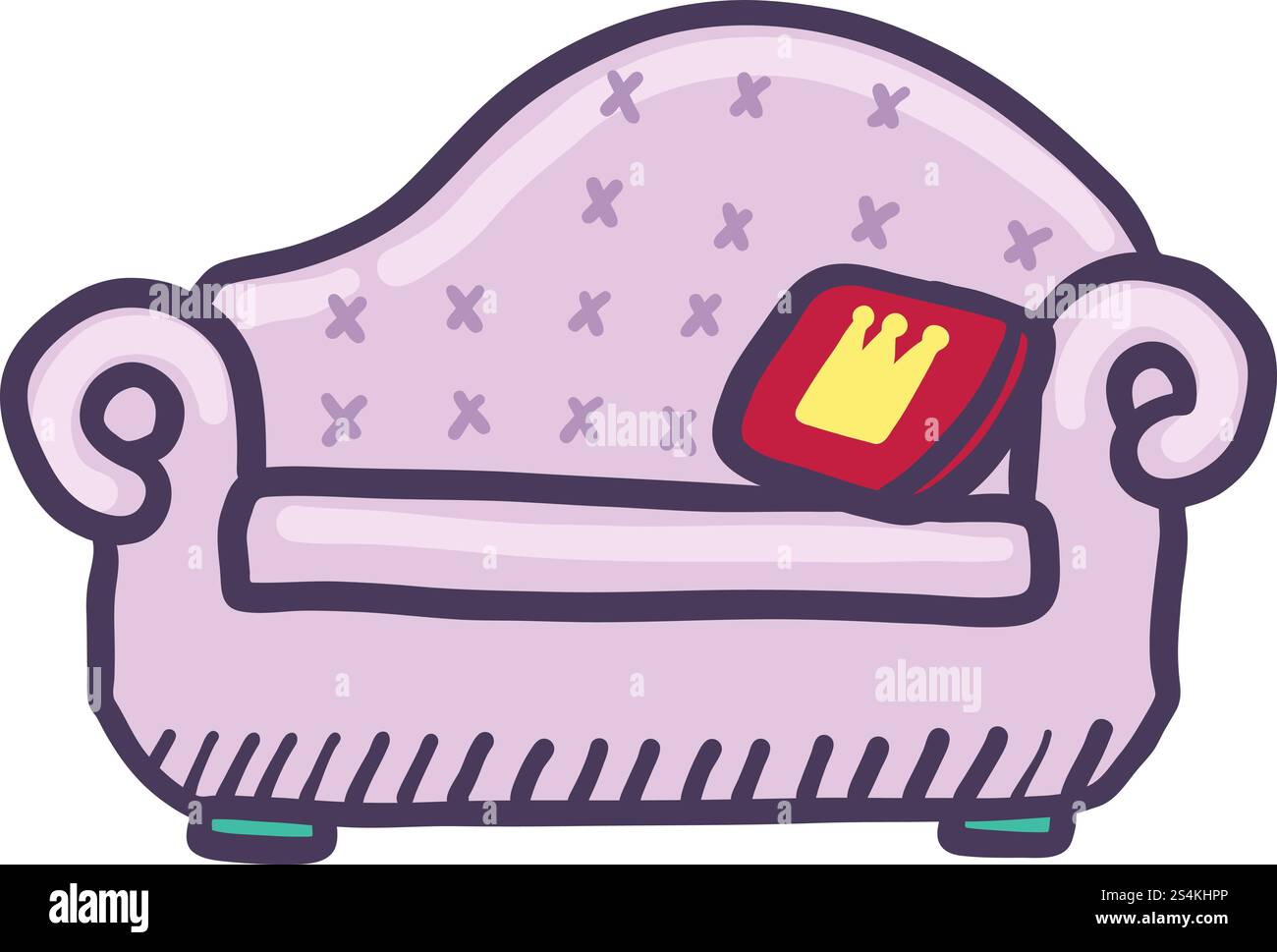 King sofa icon. Hand drawn illustration of king sofa vector icon for ...