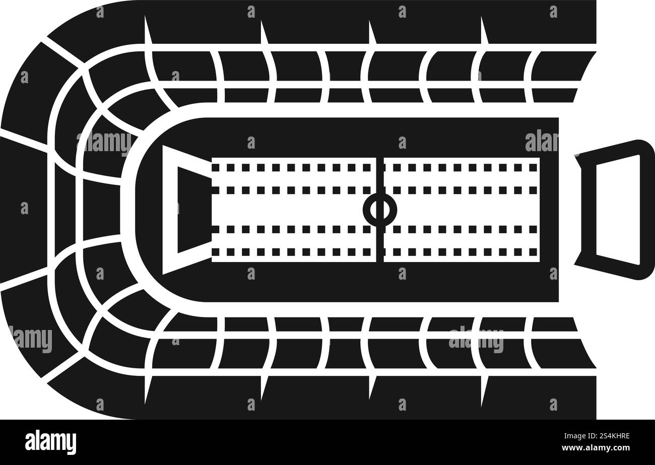 Rugby arena icon. Simple illustration of rugby arena vector icon for ...