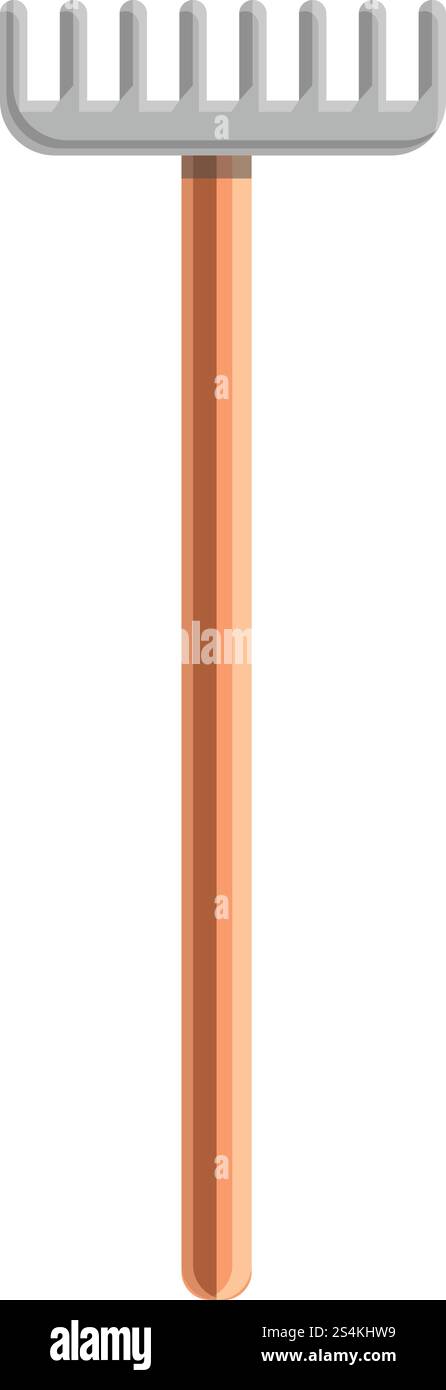 Farm rake icon. Cartoon of farm rake vector icon for web design ...