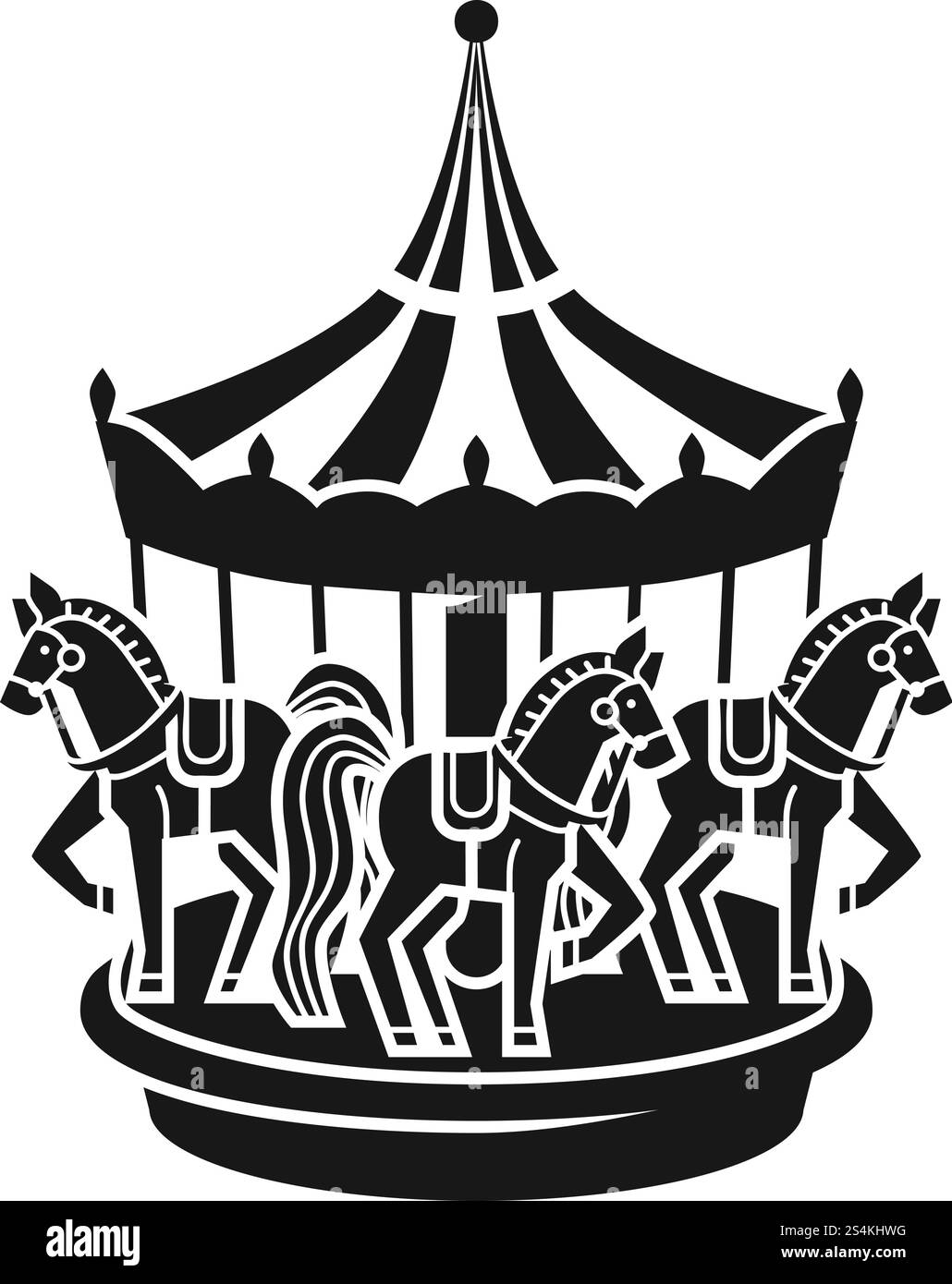 Horse carousel icon. Simple illustration of horse carousel vector icon ...