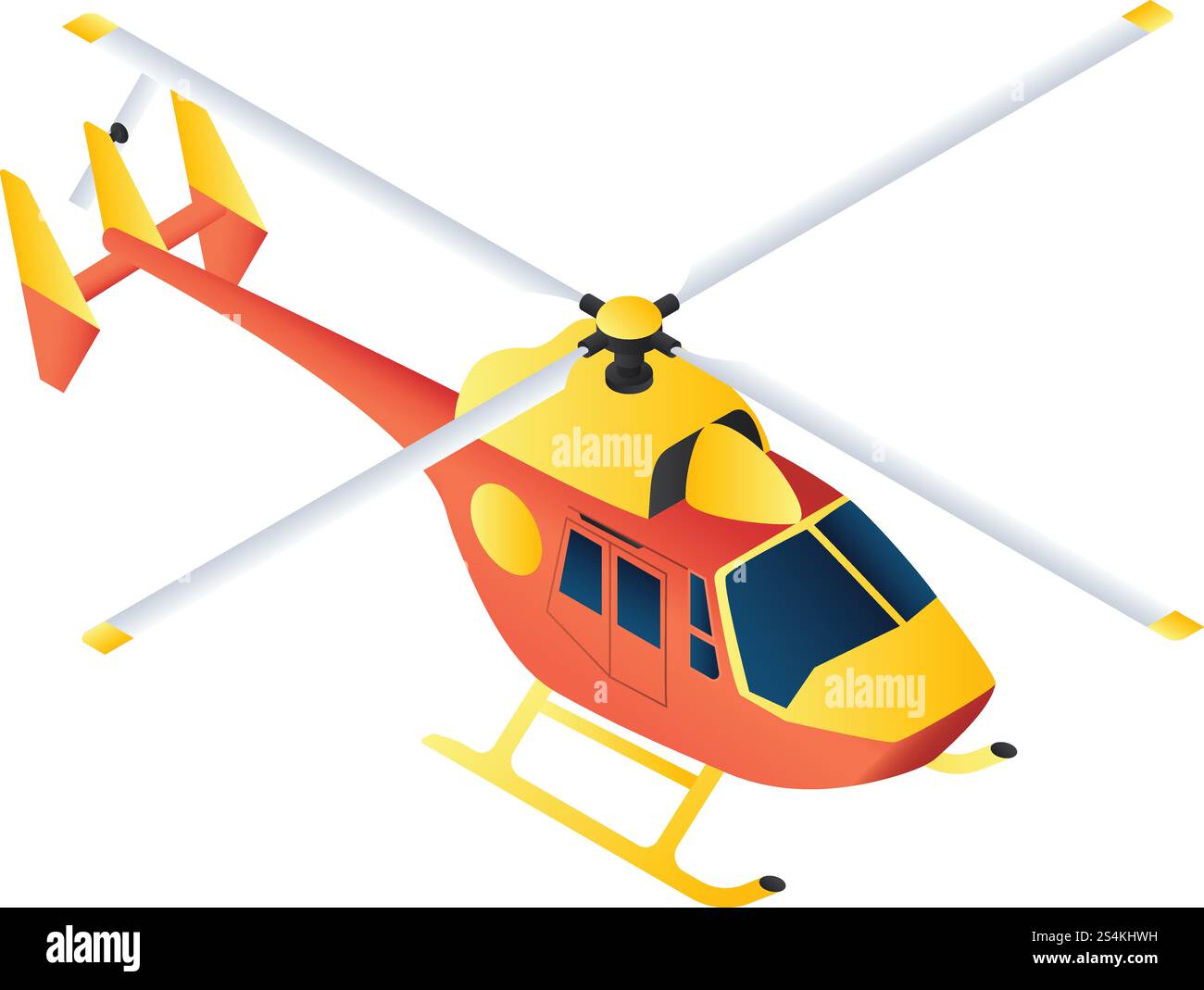 Rescue helicopter icon. Isometric of rescue helicopter vector icon for ...