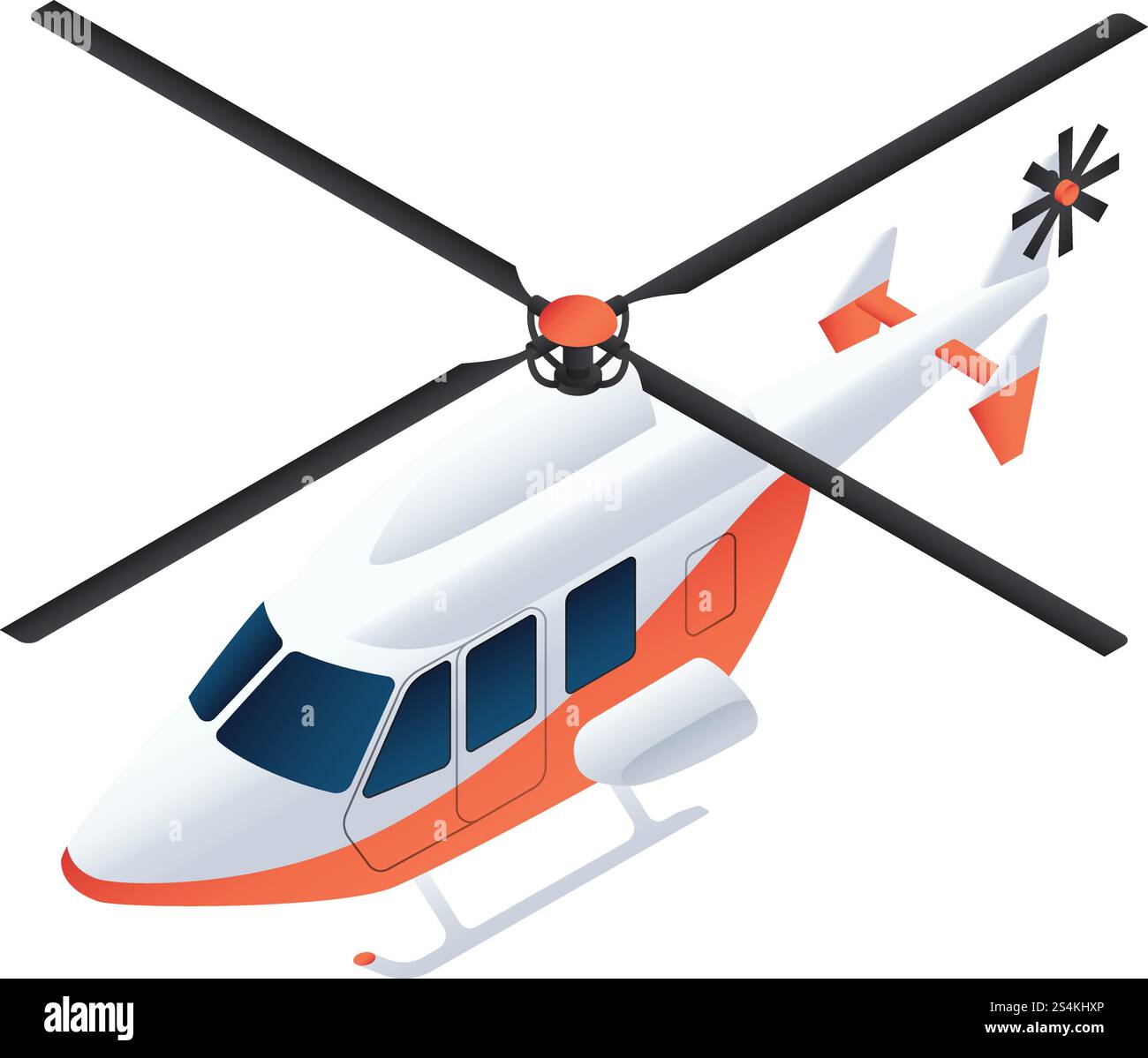 Ambulance helicopter icon. Isometric of ambulance helicopter vector ...
