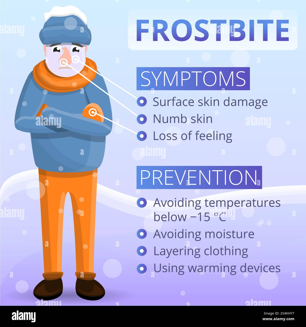 Frostbite infographic. Cartoon of frostbite vector infographic for web ...