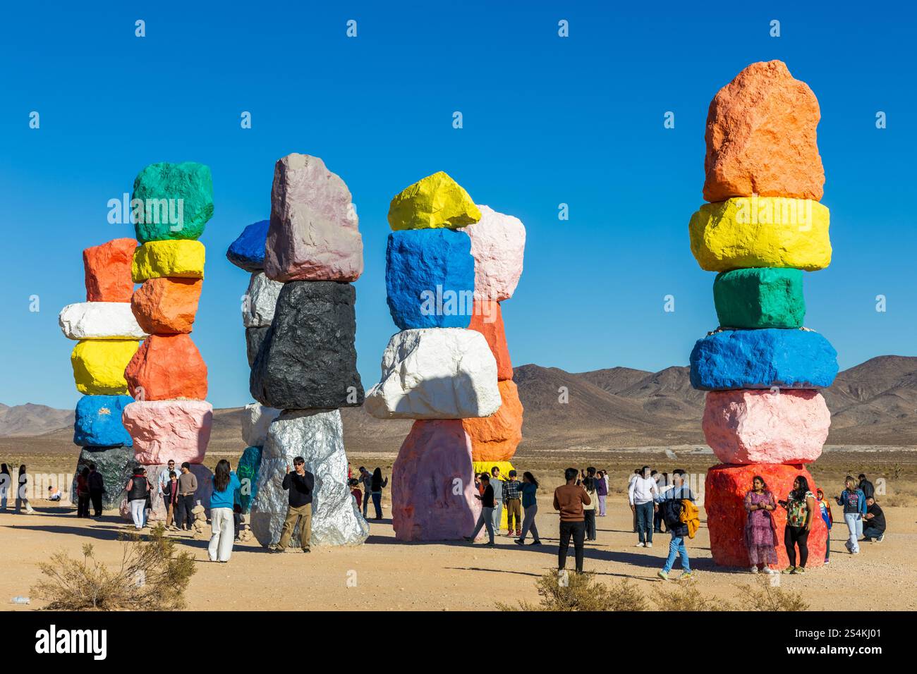 Las Vegas, Nevada - December 31, 2024: Seven Magic Mountains art ...